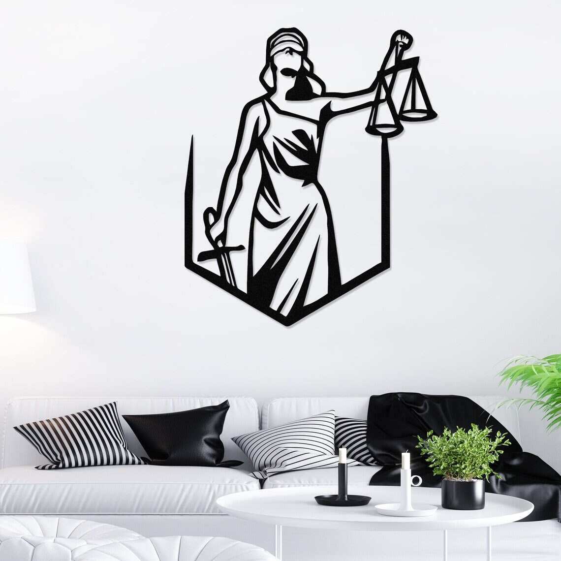 Justice Metal Wall Decor, Law Office Wall Art, Lawyer Gift, Custom Sign ...