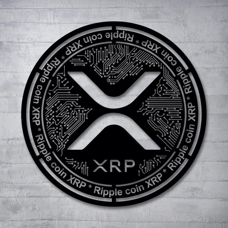 XRP Coin Ripple Coin Cryptocurrency Crypto Coin, XRP Coin, Metal Wall ...