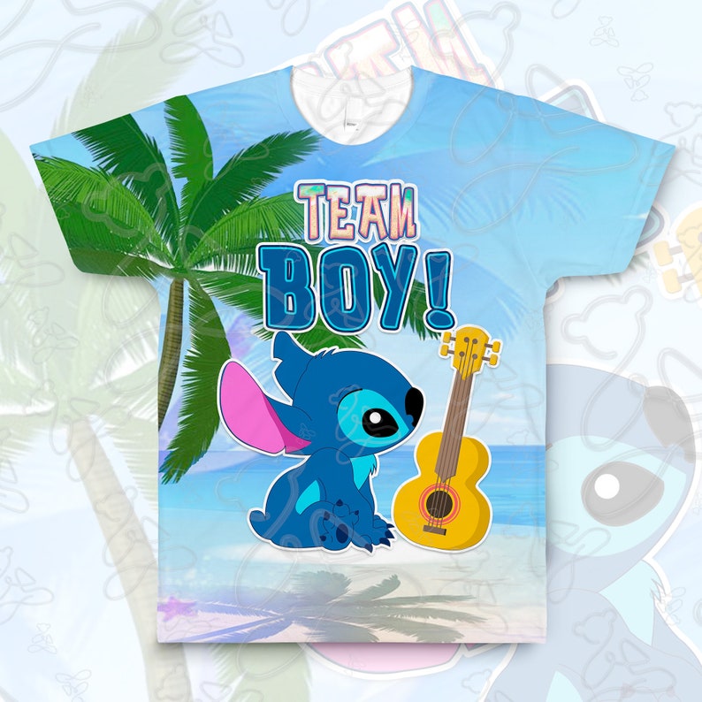 Stitch Gender Reveal Shirt Stitch Team Girl Team Boy 3D - Etsy