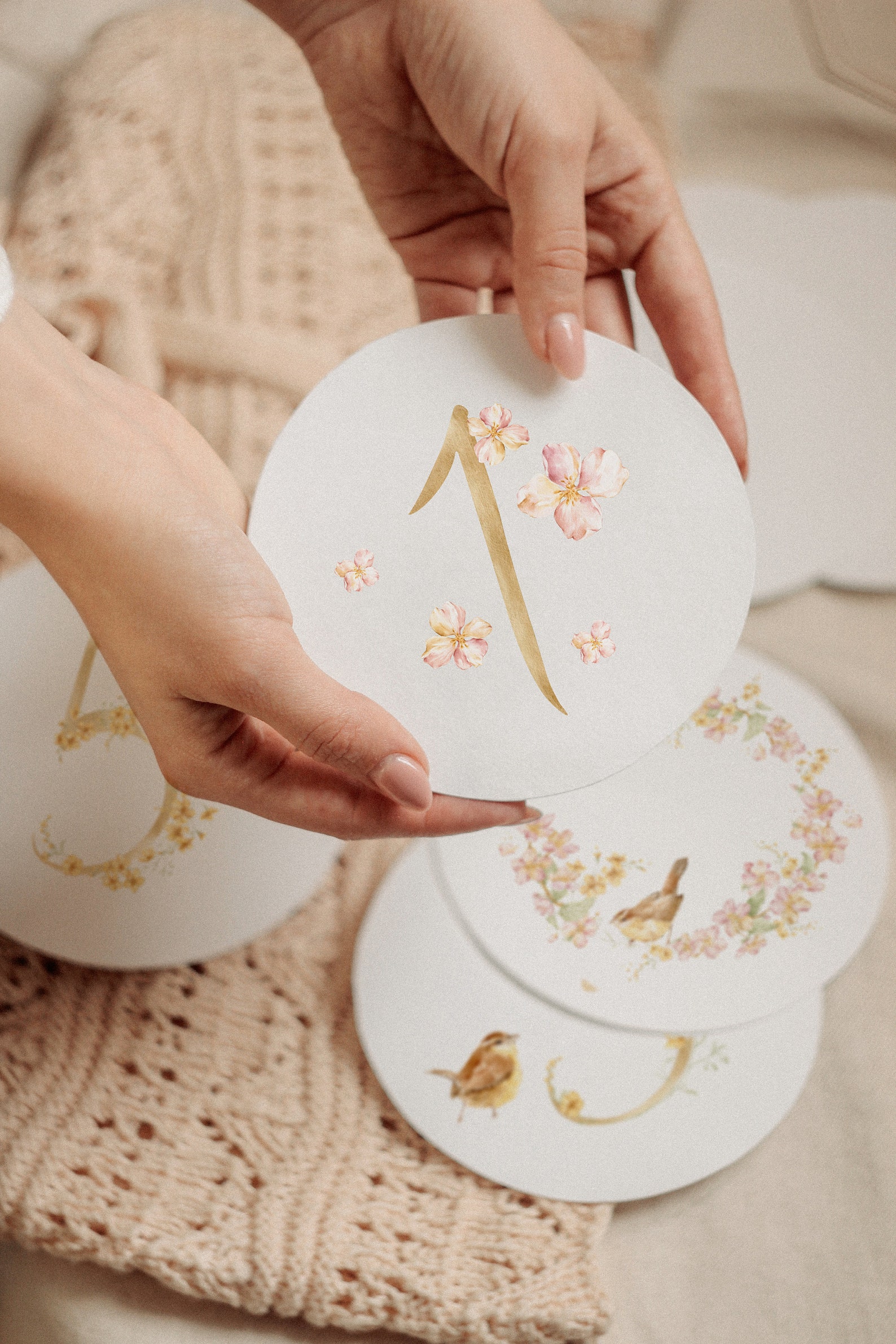 Watercolor Floral Numbers With Birds, Watercolor Numbers Clipart ...