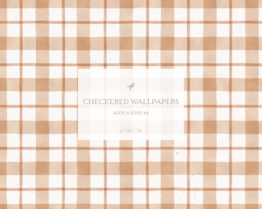 Vintage Seamless Patterns in Brown Checkered Wallpaper PNG Scrapbook ...