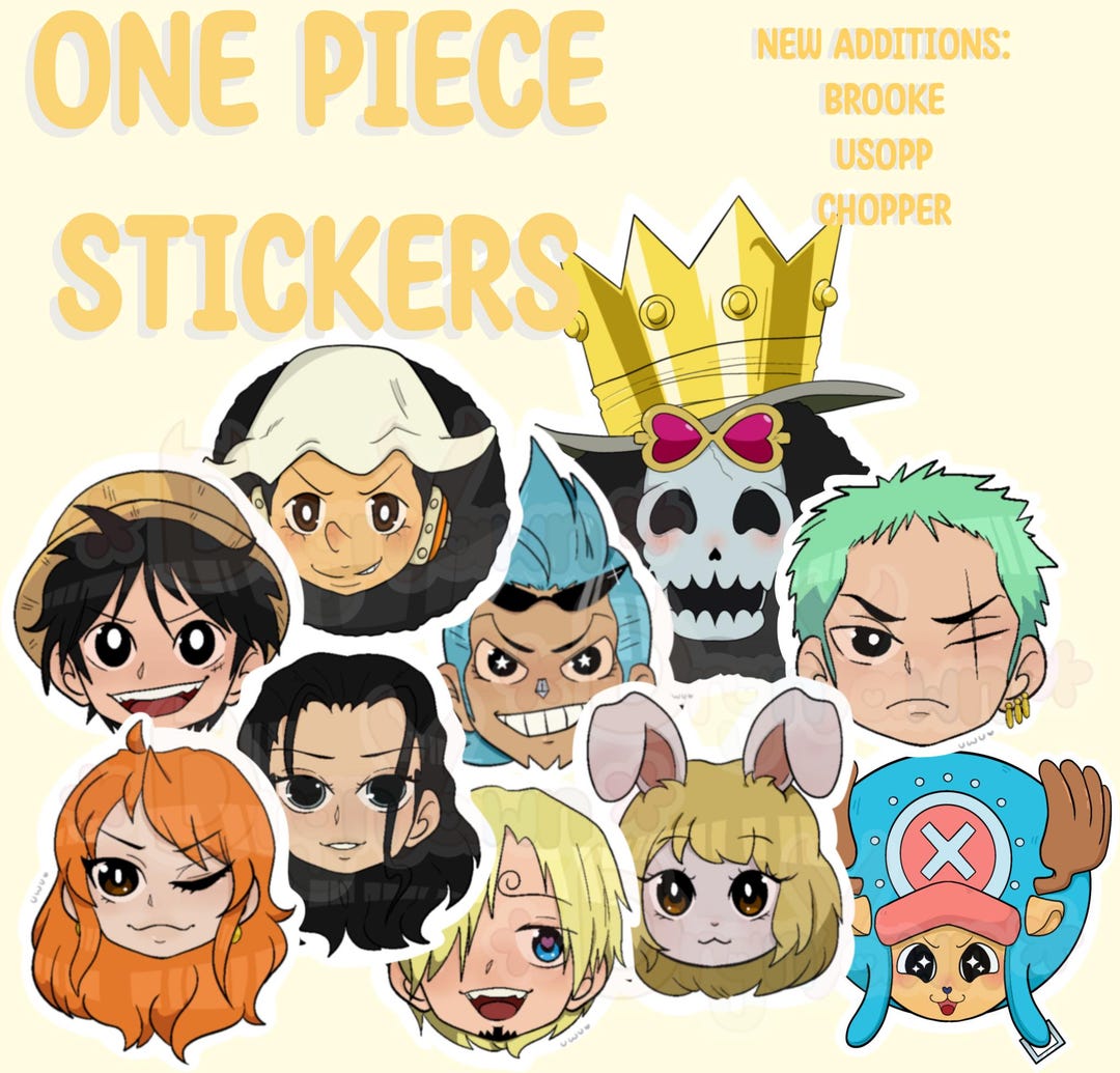 One Piece Waterproof Stickers | 2 Inch Sticker | Cute Kawaii Anime ...