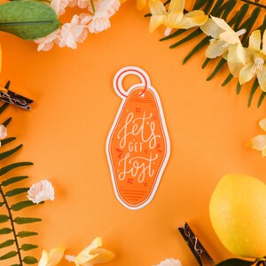 Motel Keychain Sticker, Travel Sticker, Let's Get Lost Sticker - Etsy