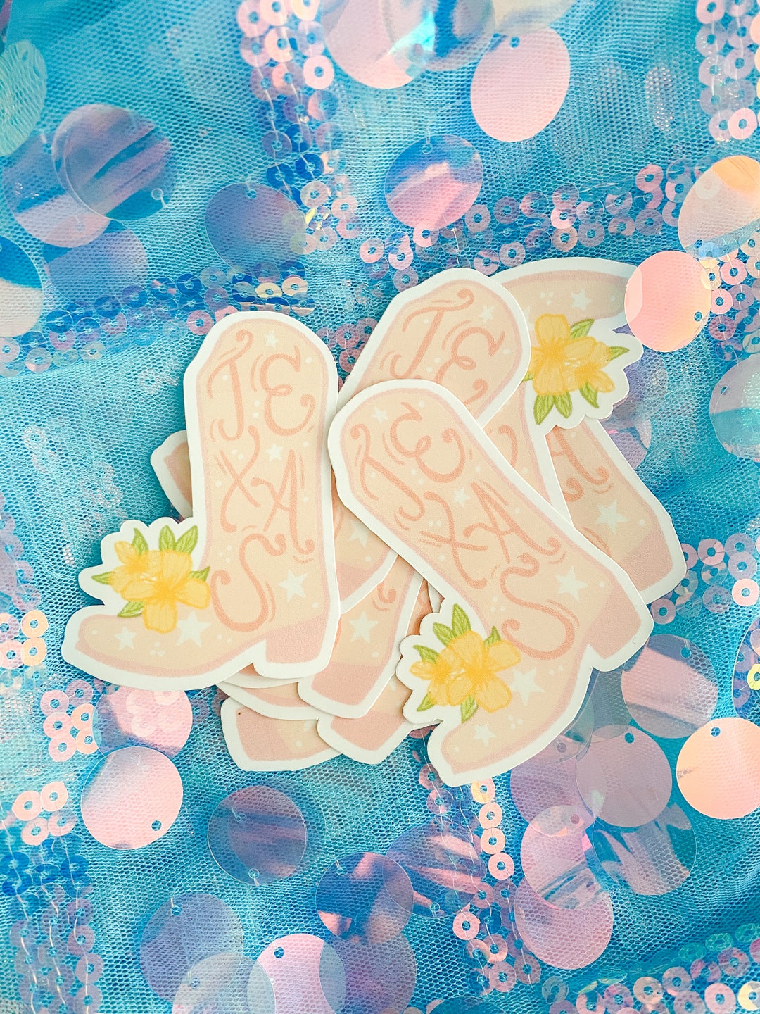 Texas Sticker Texas Boot Cowgirl Boot Country Sticker - Etsy
