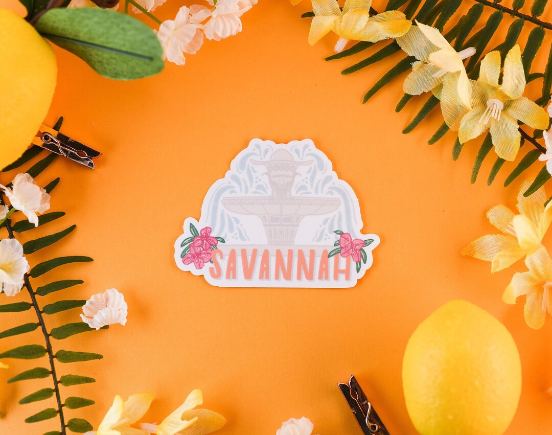 Savannah Sticker, Georgia Sticker, Savannah Fountain Sticker, Forsyth ...