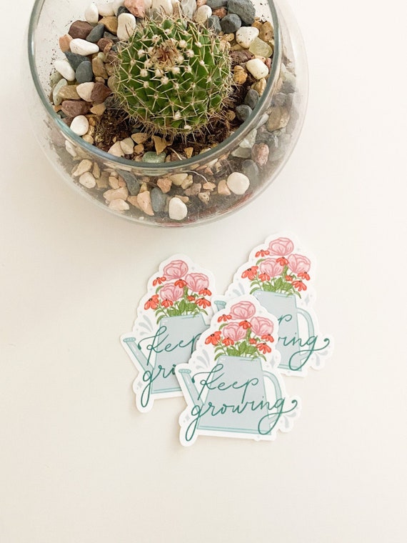 Keep Growing Sticker Flower Sticker Plants Florals Garden | Etsy