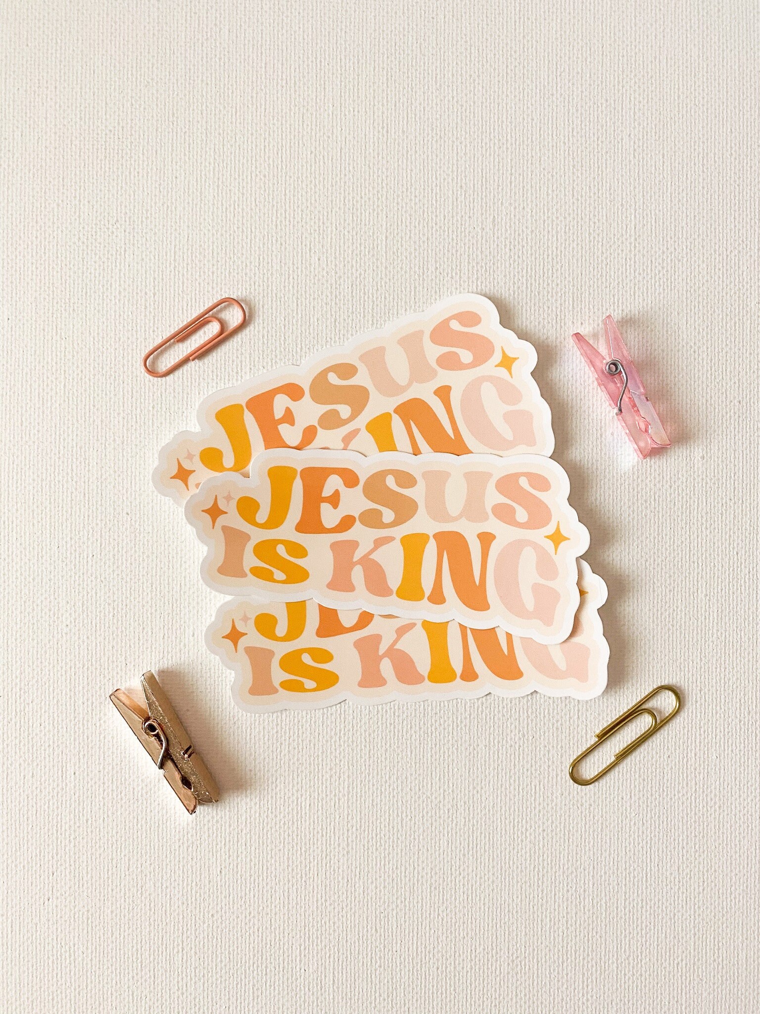 Jesus is King Sticker Faith Christian Retro - Etsy