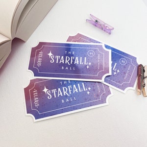 GLITTER ACOTAR Sticker, Starfall Ball Ticket, Admission Ticket Sticker ...