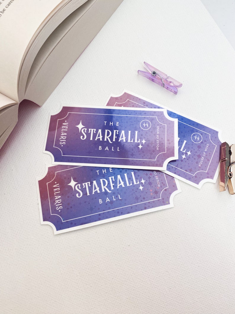 GLITTER ACOTAR Sticker, Starfall Ball Ticket, Admission Ticket Sticker ...