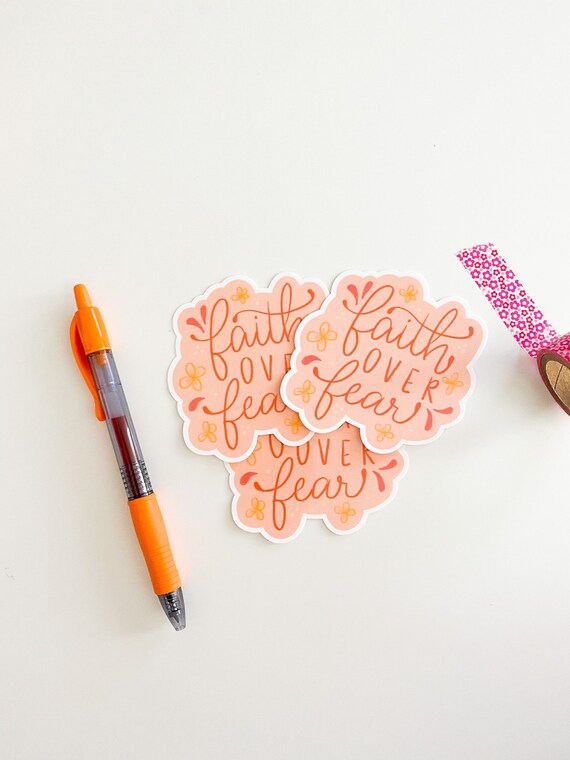 Faith Over Fear Sticker Scripture Sticker Bible Sticker | Etsy