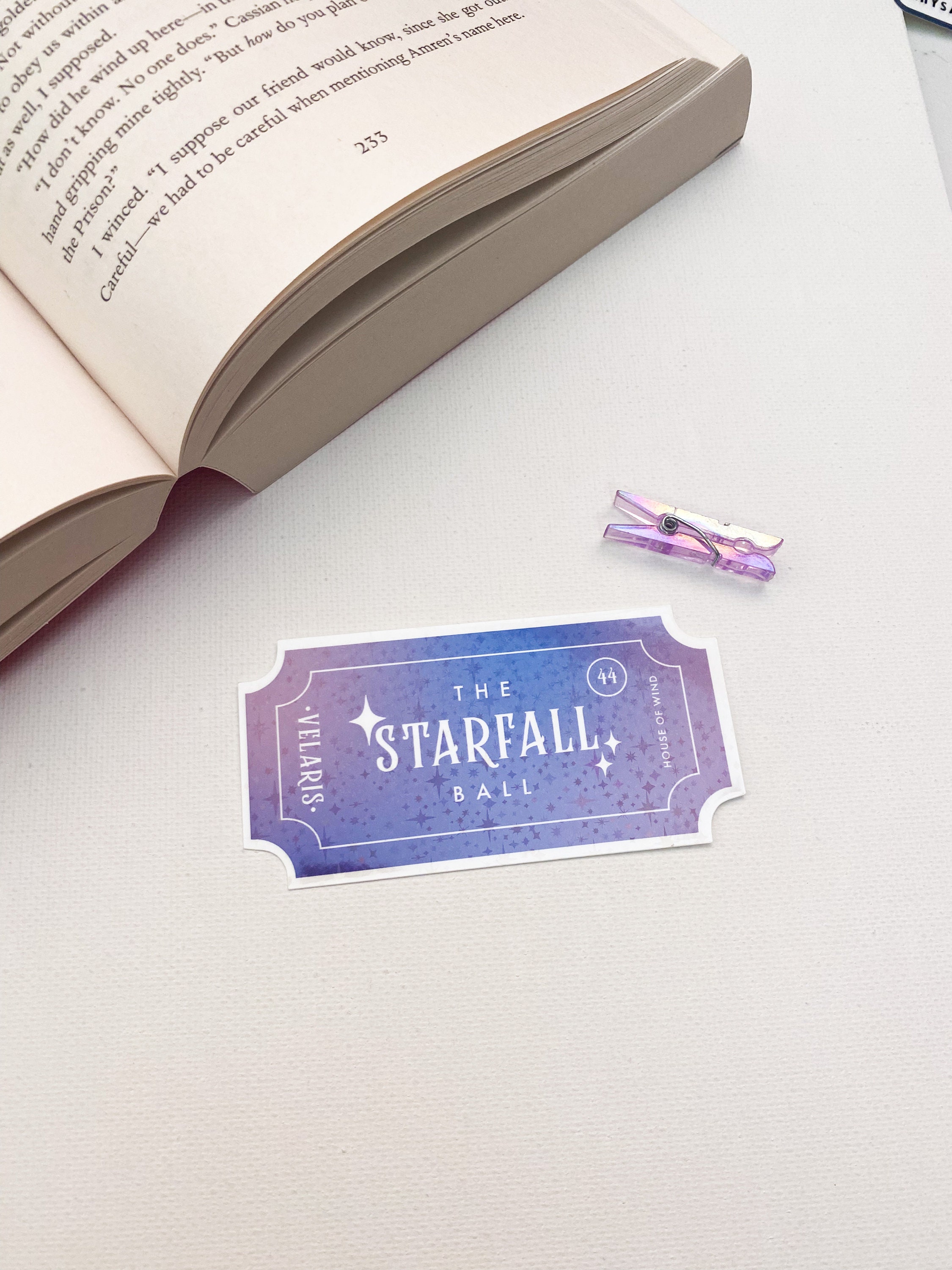 GLITTER ACOTAR Sticker, Starfall Ball Ticket, Admission Ticket Sticker ...