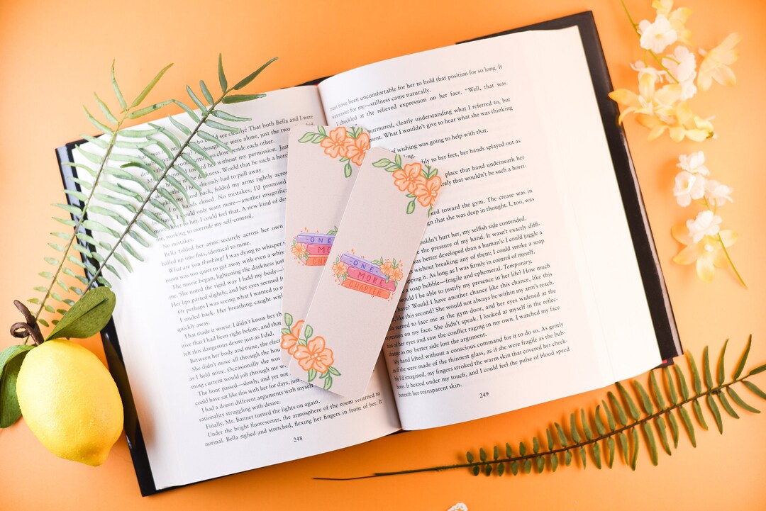 One More Chapter Bookmark, Laminated Bookmark, Stack of Books - Etsy