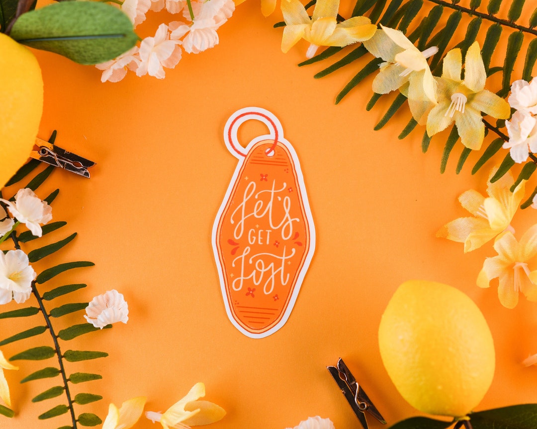 Motel Keychain Sticker, Travel Sticker, Let's Get Lost Sticker - Etsy