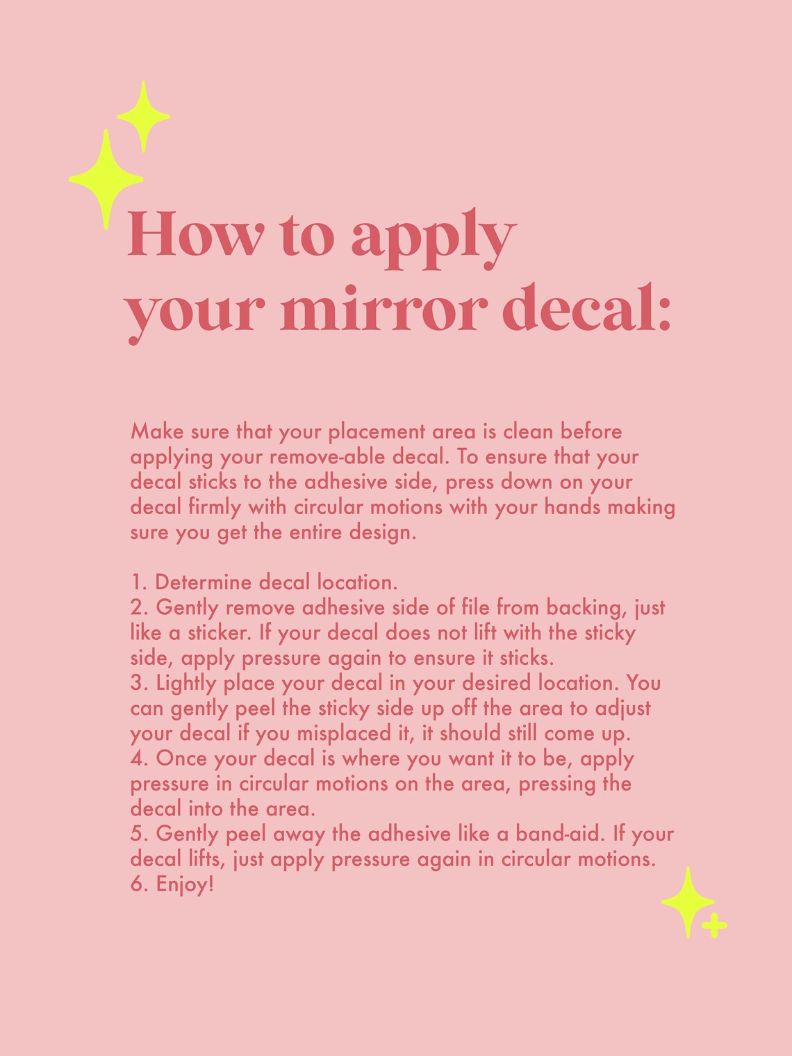 CUSTOM Mirror Decal Affirmation Decal Positive Words Mirror - Etsy