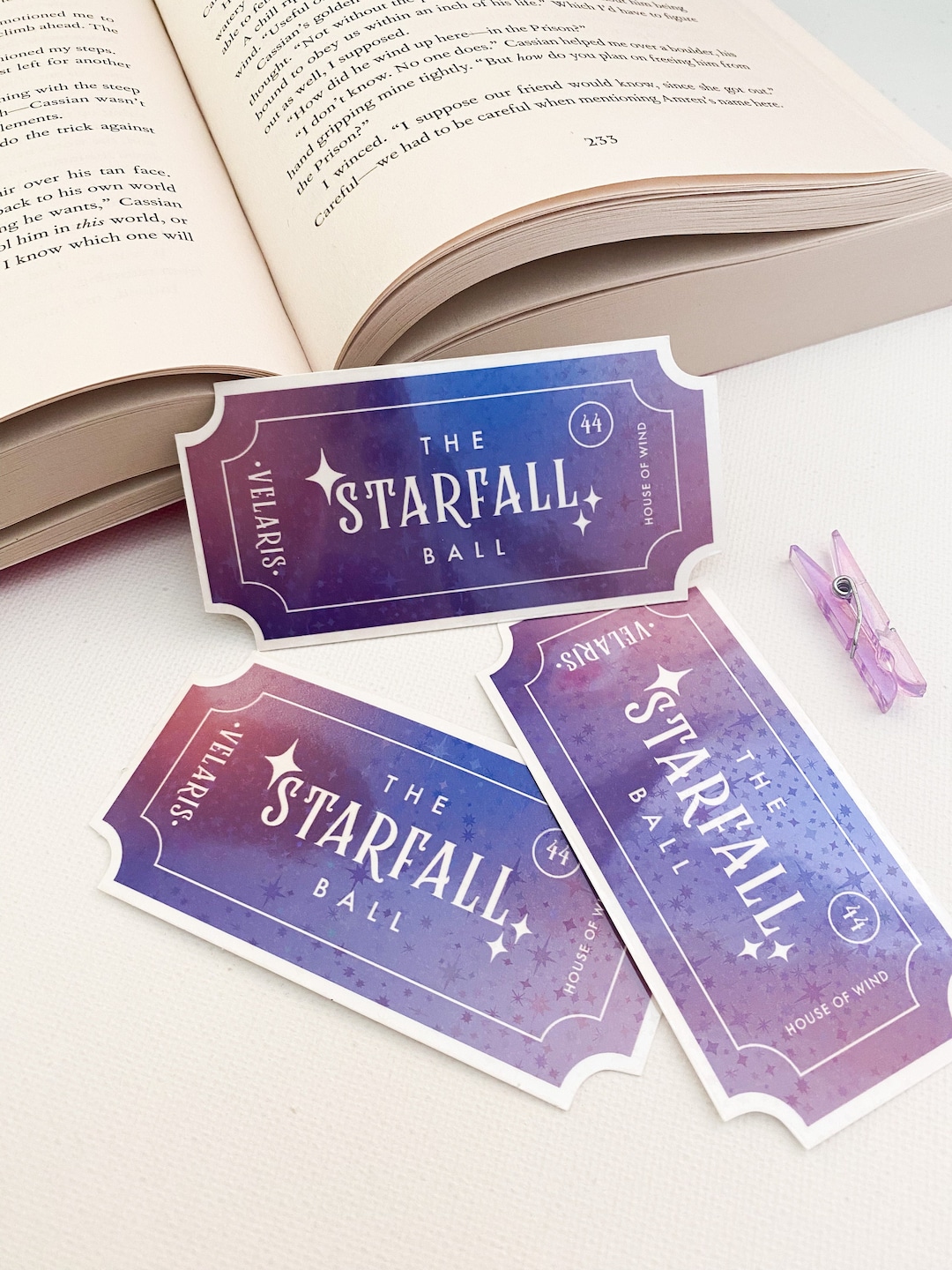 GLITTER ACOTAR Sticker, Starfall Ball Ticket, Admission Ticket Sticker ...