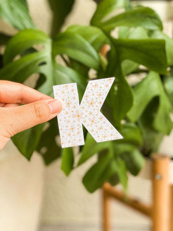 Floral Letter Sticker Floral Alphabet Sticker Letter | Etsy