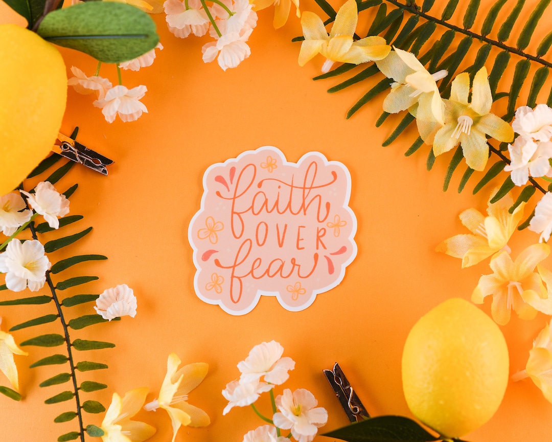 Faith Over Fear Sticker, Scripture Sticker, Bible Sticker, Jesus ...