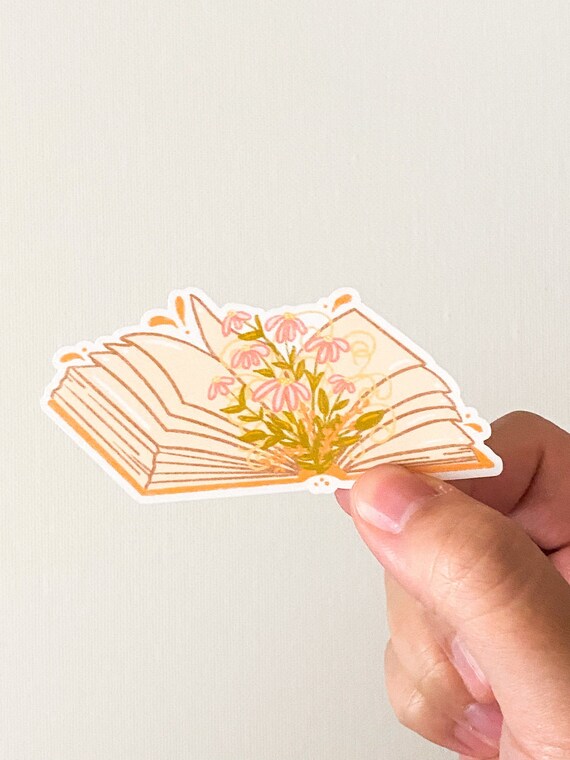 Open Book Sticker Reading Sticker Book Lover Sticker - Etsy