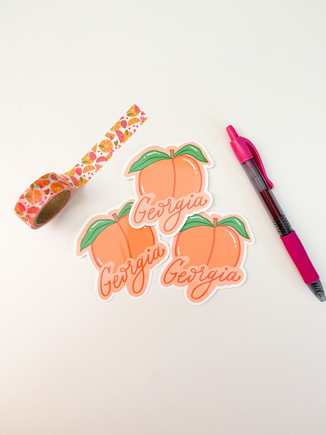 Georgia Sticker Georgia Peach Sticker Peach Sticker Fruit - Etsy
