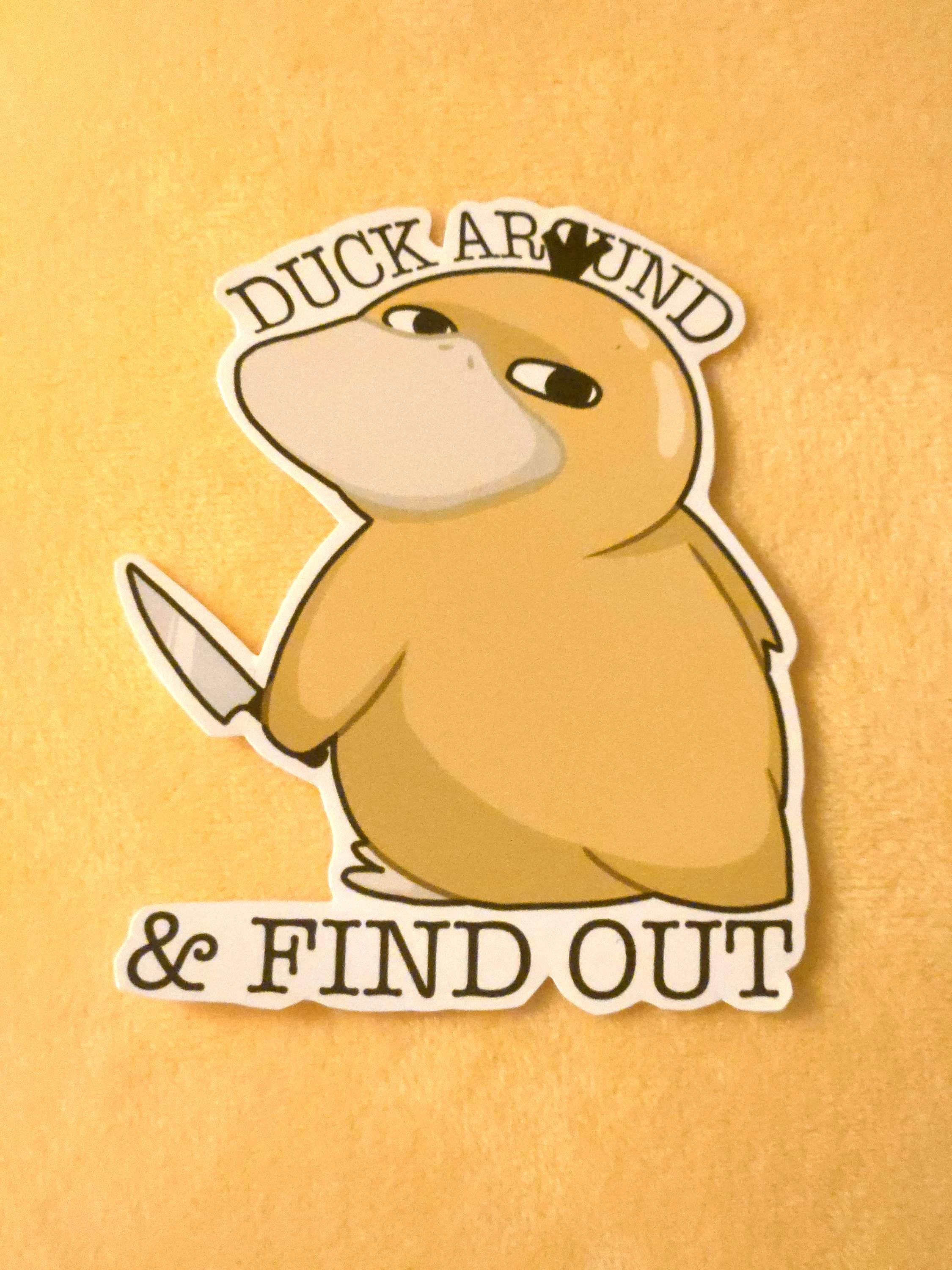 PKMN Psyduck Meme Vinyl Sticker Duck Around - Etsy