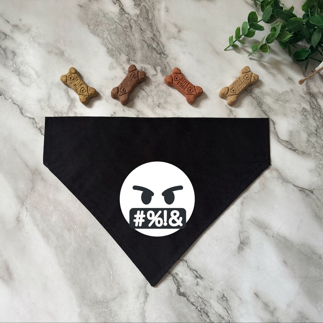 Cuss Face-over the Collar Dog Bandana Funny Dog Bandana Cat Bandana Dog ...