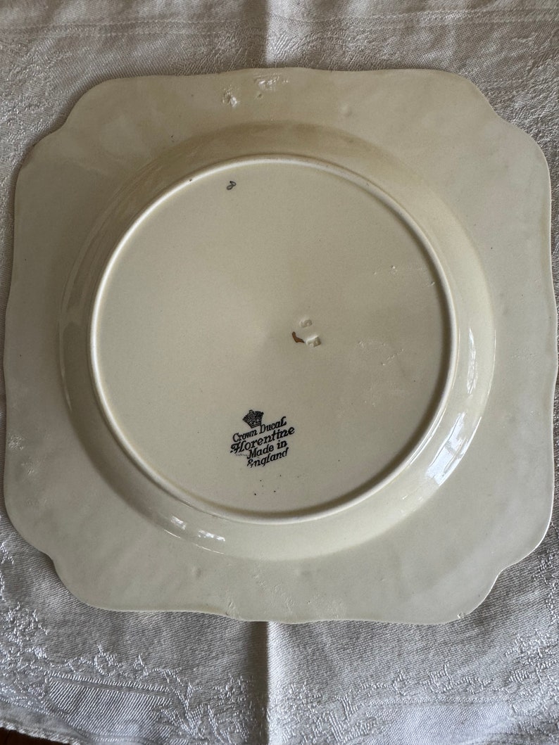 Antique Rare Crown Ducal Florentine Square Plate, Made in England ...