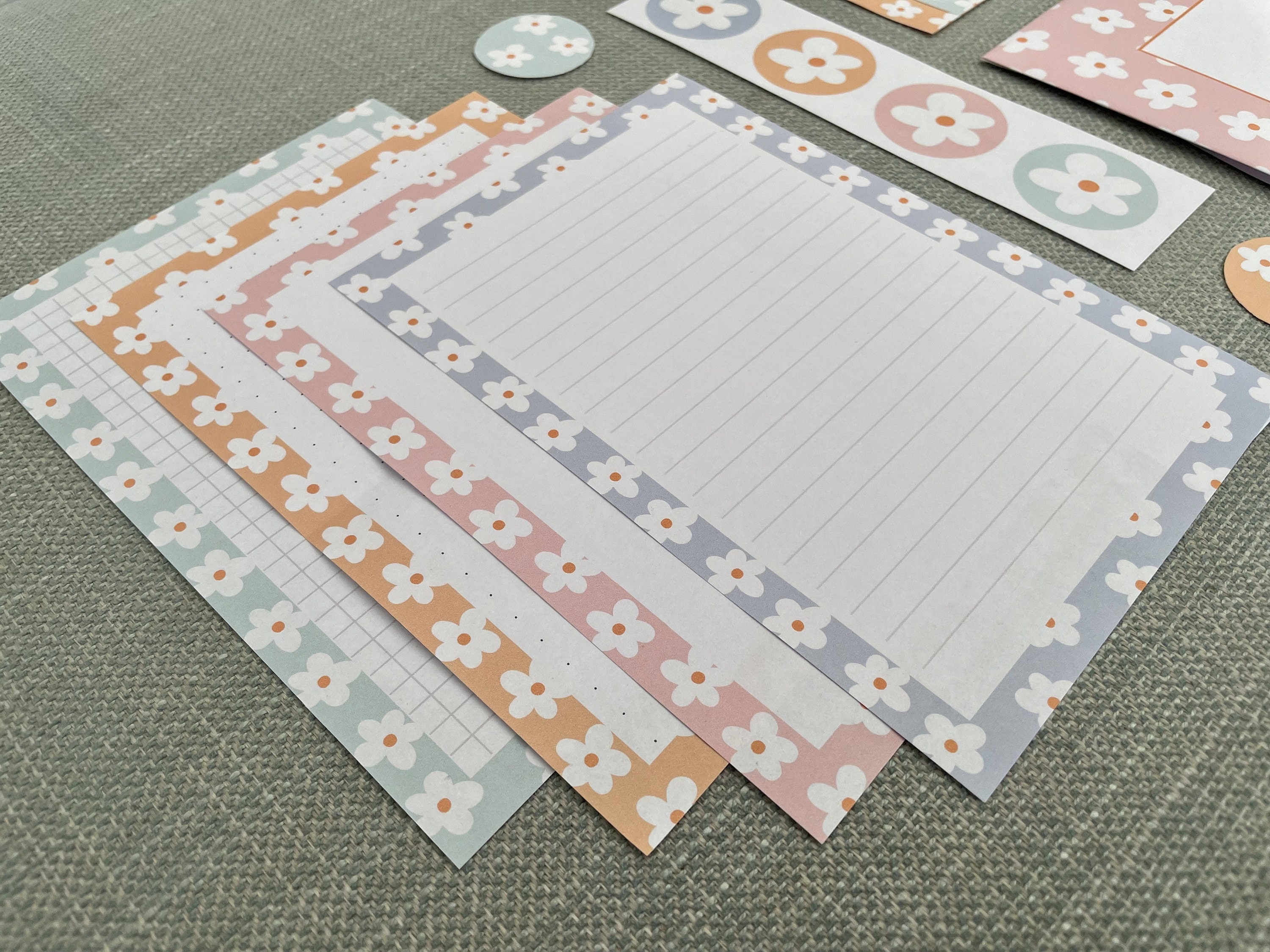 Daisy Flowers Printable Writing Set Instant Download Stationery Bundle ...