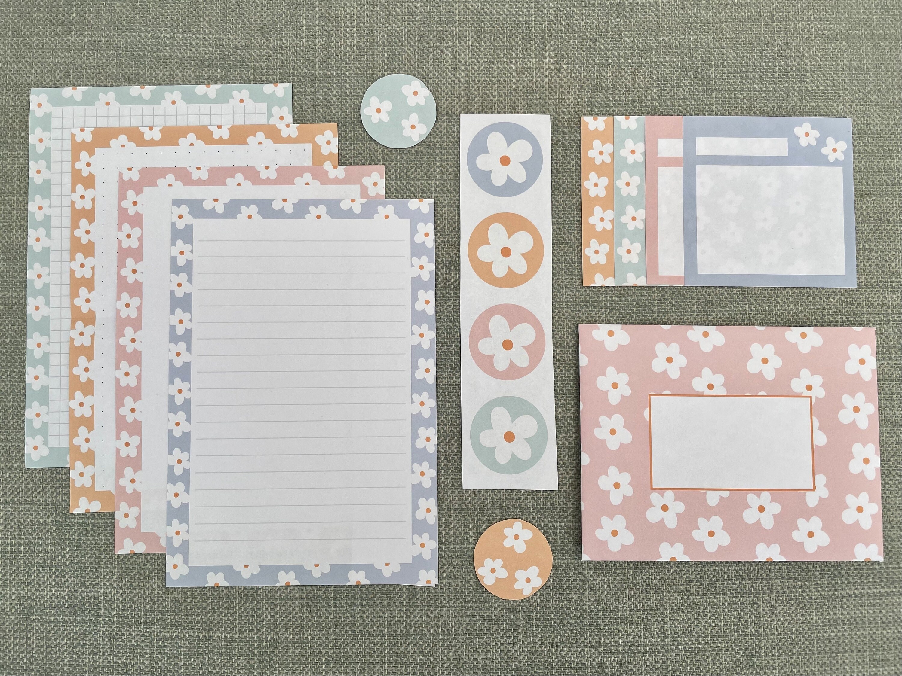 Daisy Flowers Printable Writing Set Instant Download Stationery Bundle ...