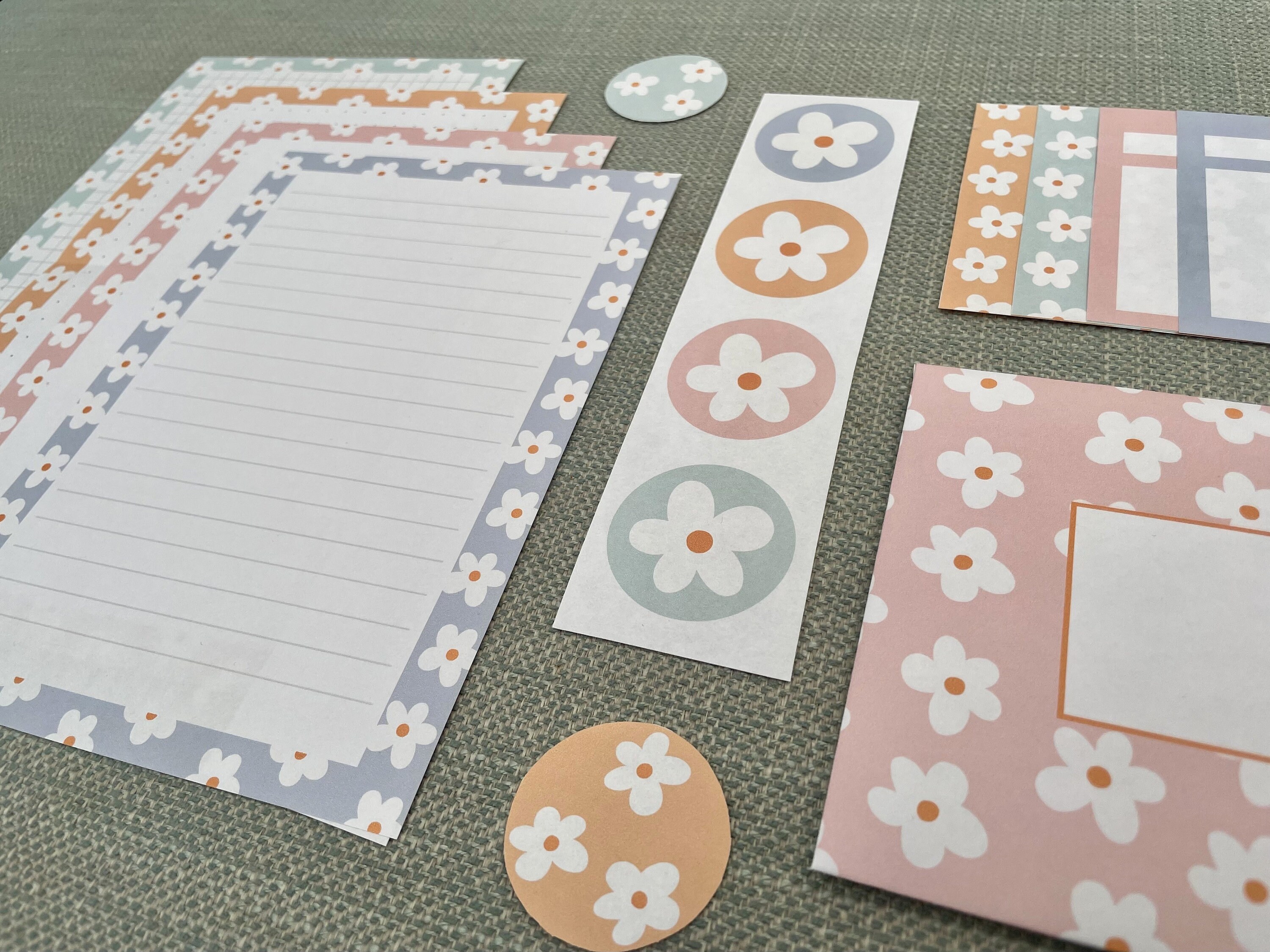 Daisy Flowers Printable Writing Set Instant Download Stationery Bundle ...