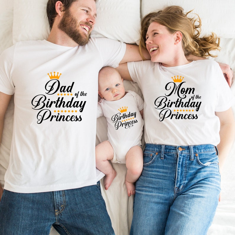 Dad Mom Baby Birthday Princess Shirts Dad & Mom of the - Etsy