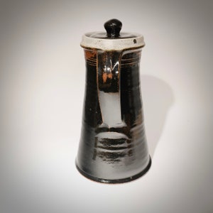 Stoneware,hand-thrown,slender,coffee Pot,glazed,tenmoku Glaze,artisanal ...