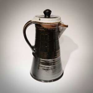 Stoneware,hand-thrown,slender,coffee Pot,glazed,tenmoku Glaze,artisanal ...