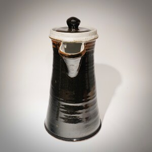 Stoneware,hand-thrown,slender,coffee Pot,glazed,tenmoku Glaze,artisanal ...