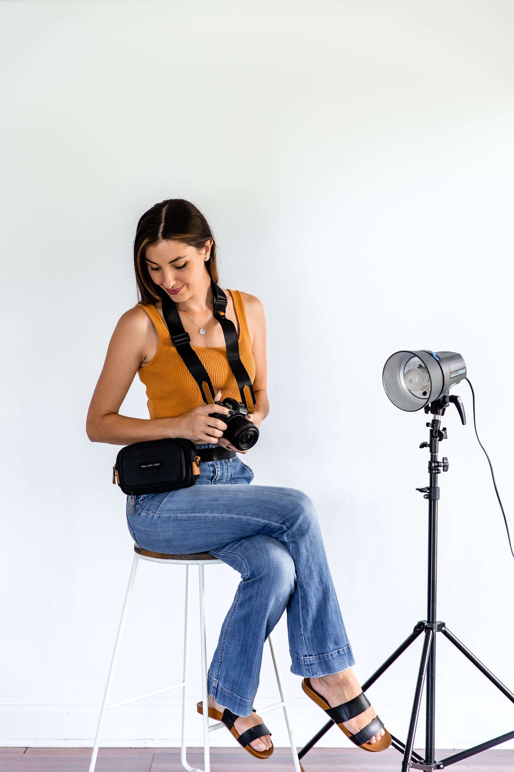 Luna Lustre Camera Strap - Nylon Adjustable Cross-body Strap for Women ...