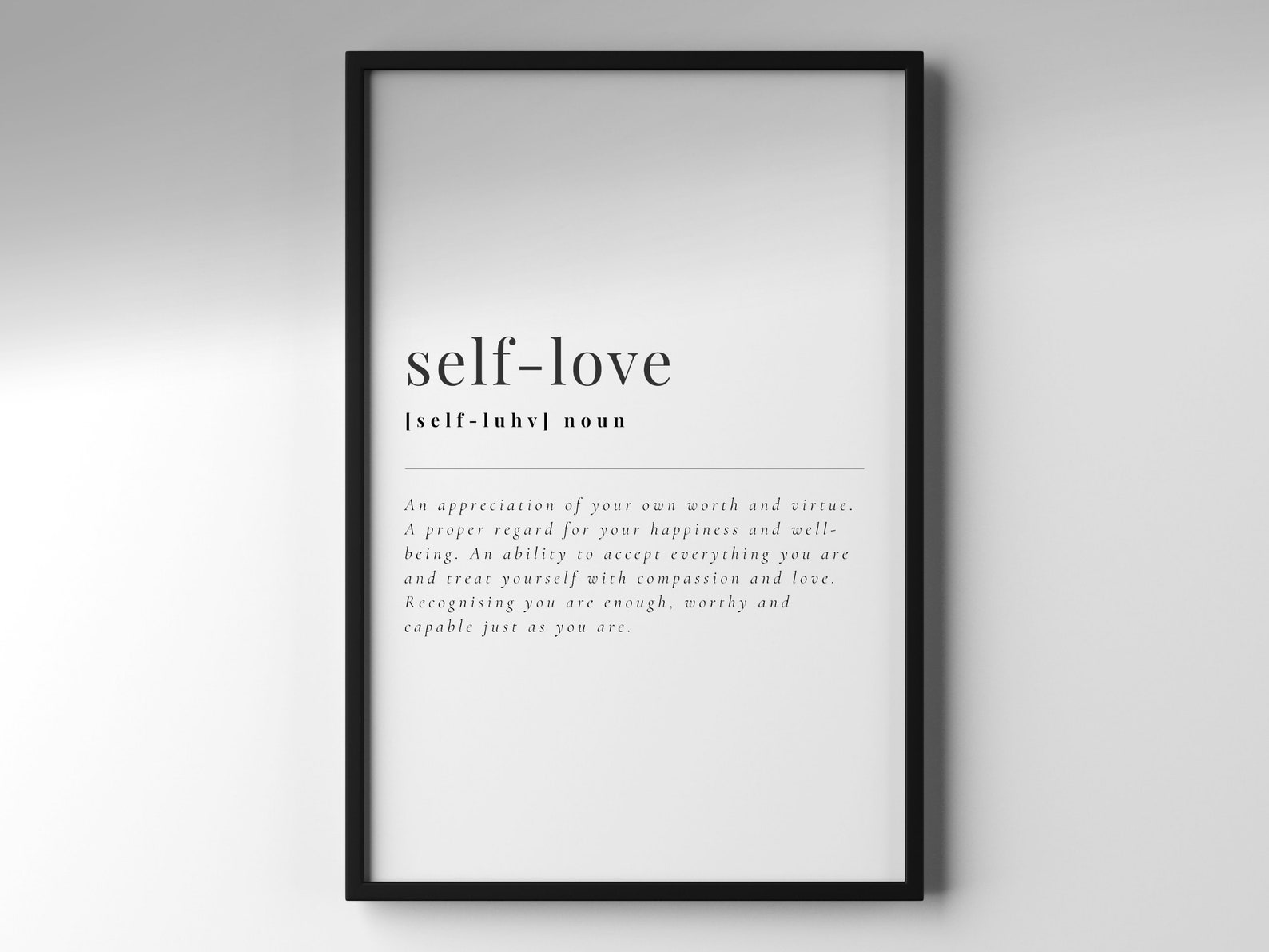 Self-love Definition Print | Self Love Wall Art, Feminist Print ...