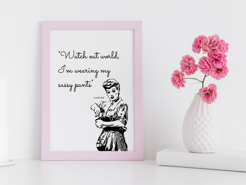 Lucille Ball | Retro Wall Art | Lucille Ball Quote | Printable Art ...