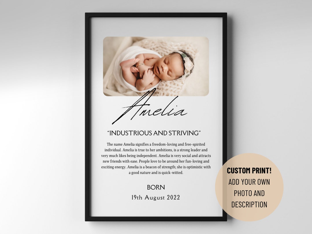 Name Meaning Print | First Name Origin | Custom Print | Baby Name Print ...