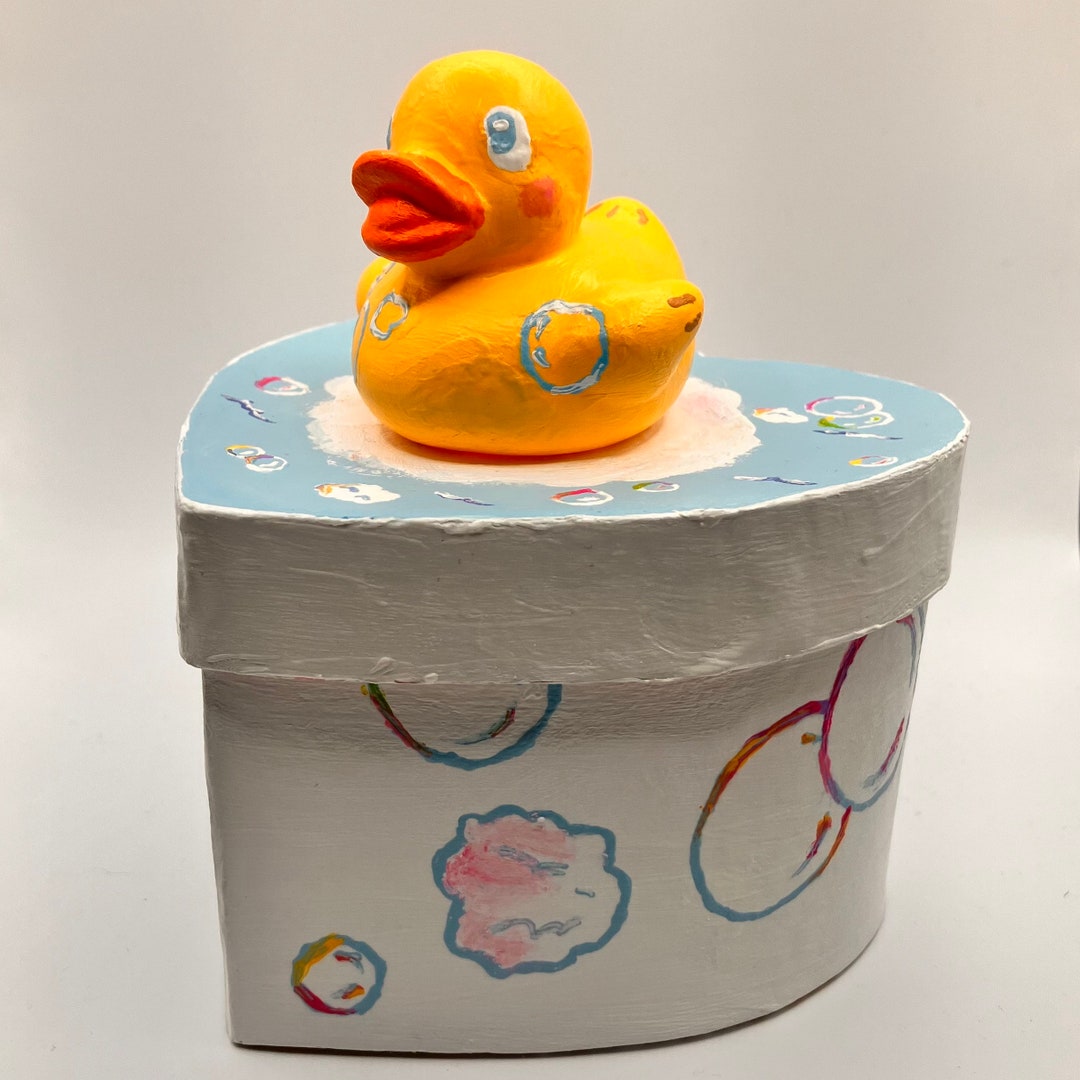 Bubble Bath Themed Rubber Ducky Box | Hand Painted | Cute Storage Box ...