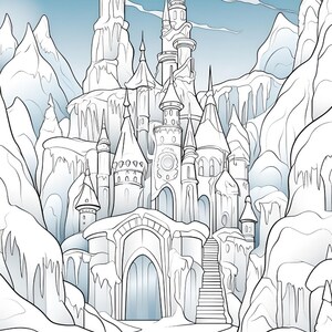 Ice Castle: A Winter Wonderland Coloring Pages| Printable| Digital ...