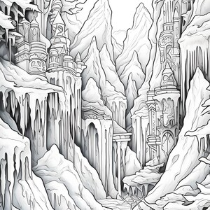 Ice Castle: A Winter Wonderland Coloring Pages| Printable| Digital ...