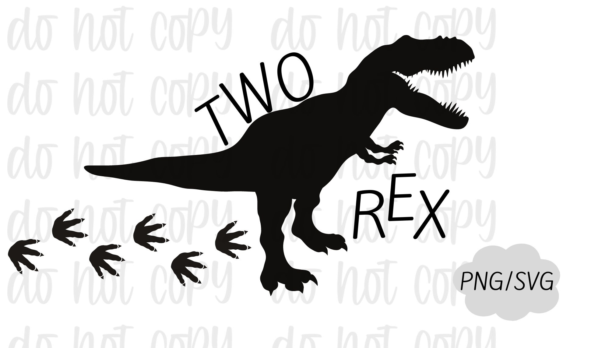 Two Rex Birthday PNG SVG- Instant Download - Etsy