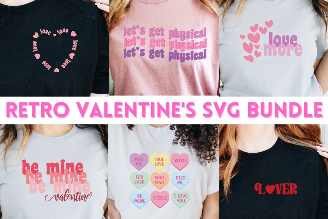 Retro Valentine SVG Bundle, Girly Valentine SVG Bundle, Valentine SVG ...