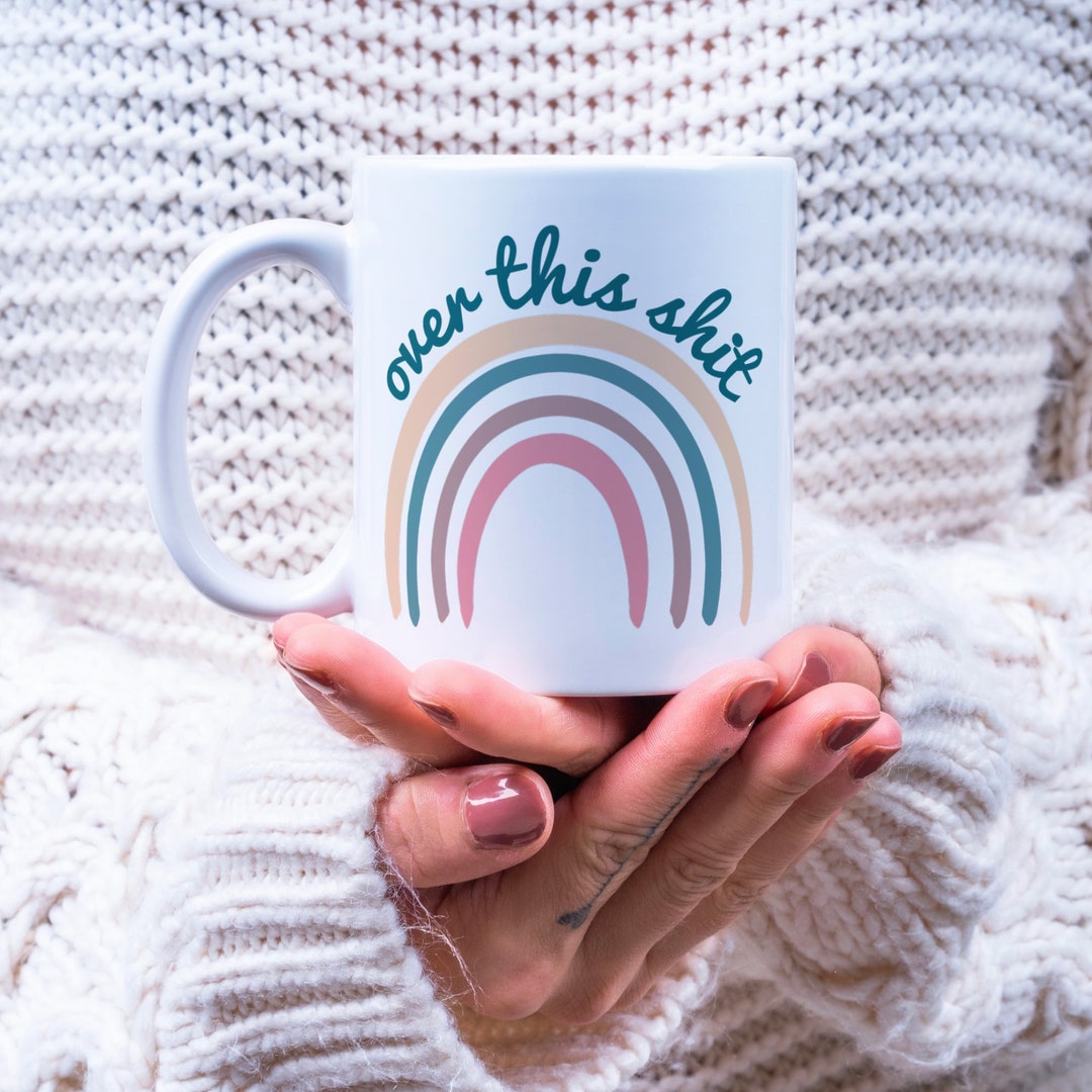 Over This Shit Svg, Over It Rainbow Svg, Boho Rainbow SVG, Digital ...