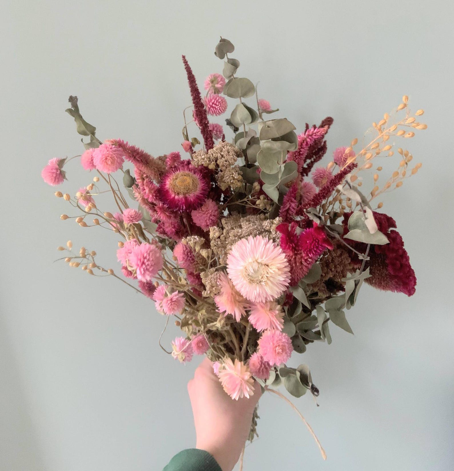Dried Flower Mixed Bouquet (pink, Neutral, Bright, Berry), All Natural ...
