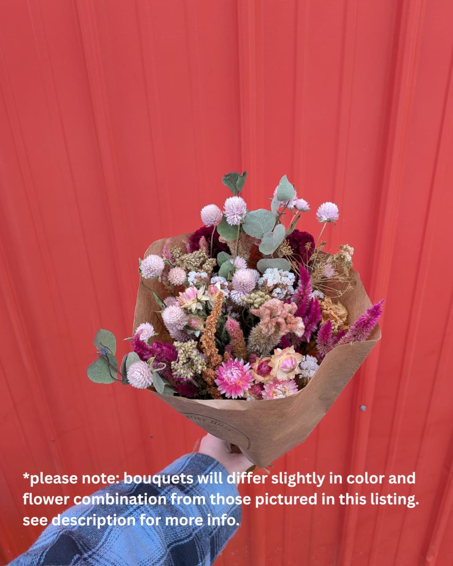 Dried Flower Mixed Bouquet (pink, Neutral, Bright, Berry), All Natural ...