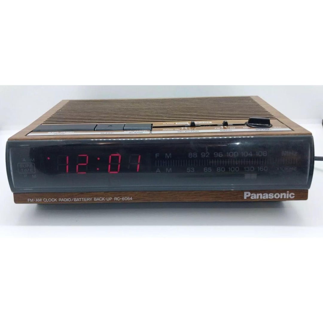 Vintage Panasonic RC-6064 FM/AM Clock Radio Alarm , Tested Wood Grain ...