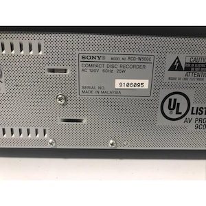 Sony RCD-W500C 5 CD Changer and Recorder - Etsy