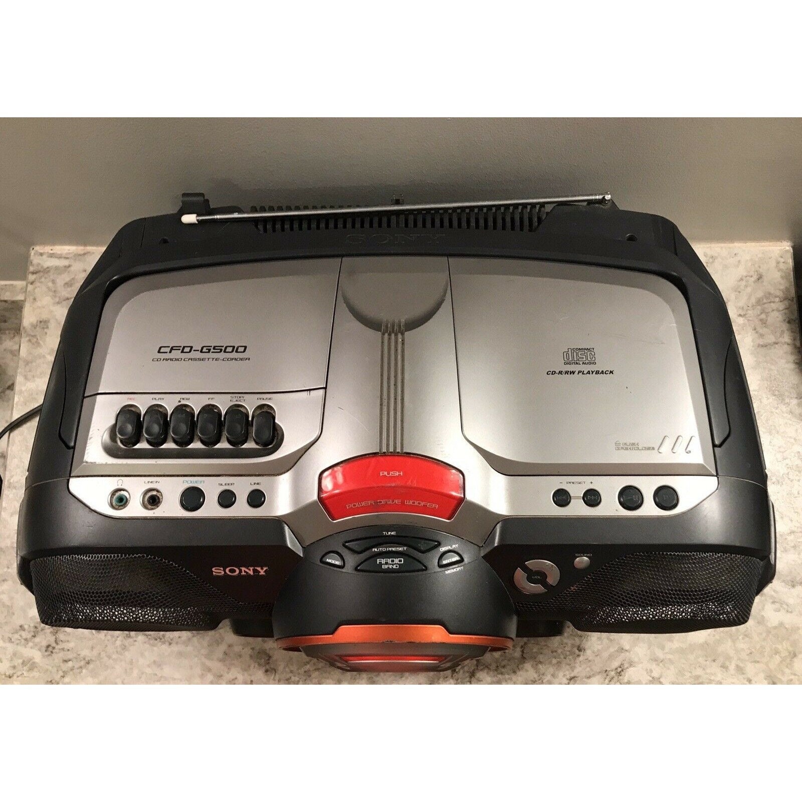 Sony CFD-G500 Stereo CD / Radio / Cassette Boombox Power Drive Woofer ...