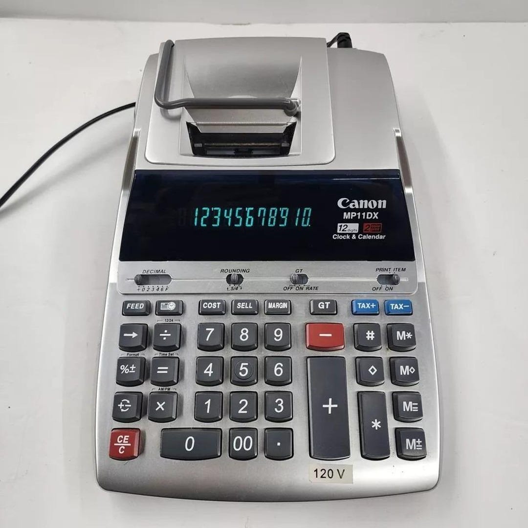 Canon MP11DX 12-digits 2-color Clock Calendar Adding Machine Printing ...