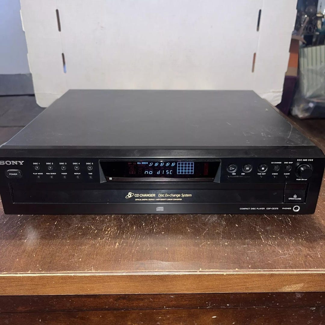 Sony CDP-CE375 5 CD Changer Disc Ex-changer System Tested Works No ...